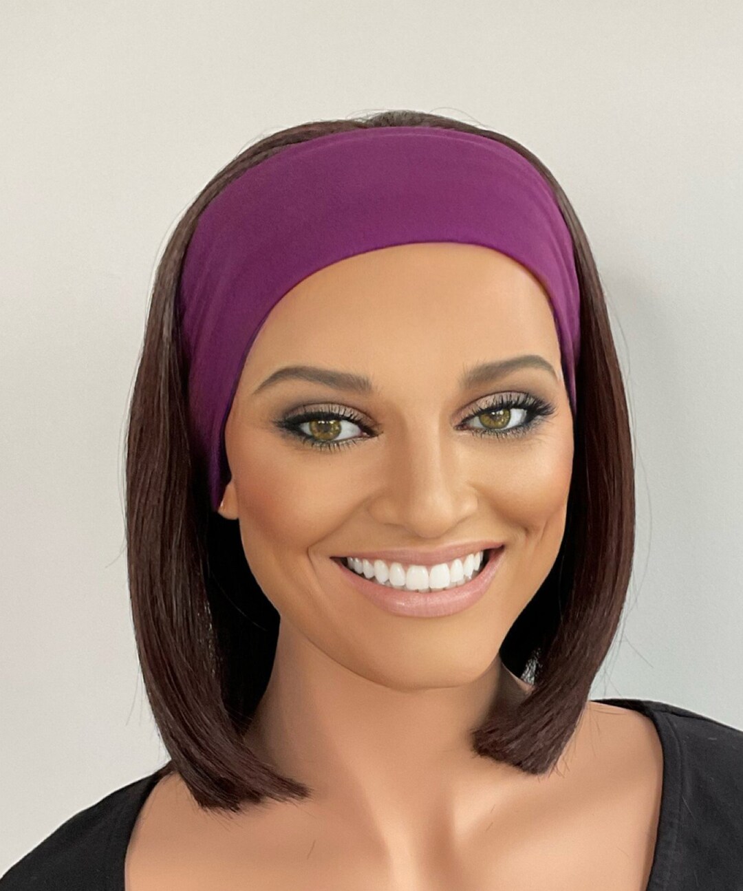 Premium Hot Chocolate Bob Length Headband Wig/ Gym Wig/ Sports Wig ...