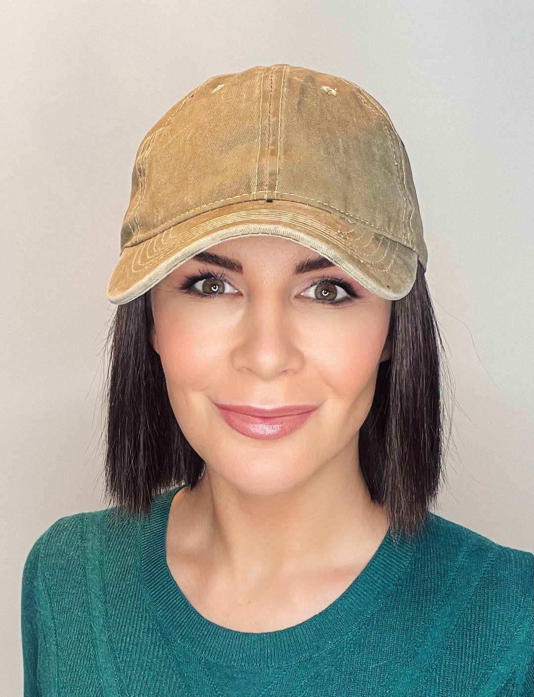 Sand Baseball Cap With Short Hair Attached - Etsy