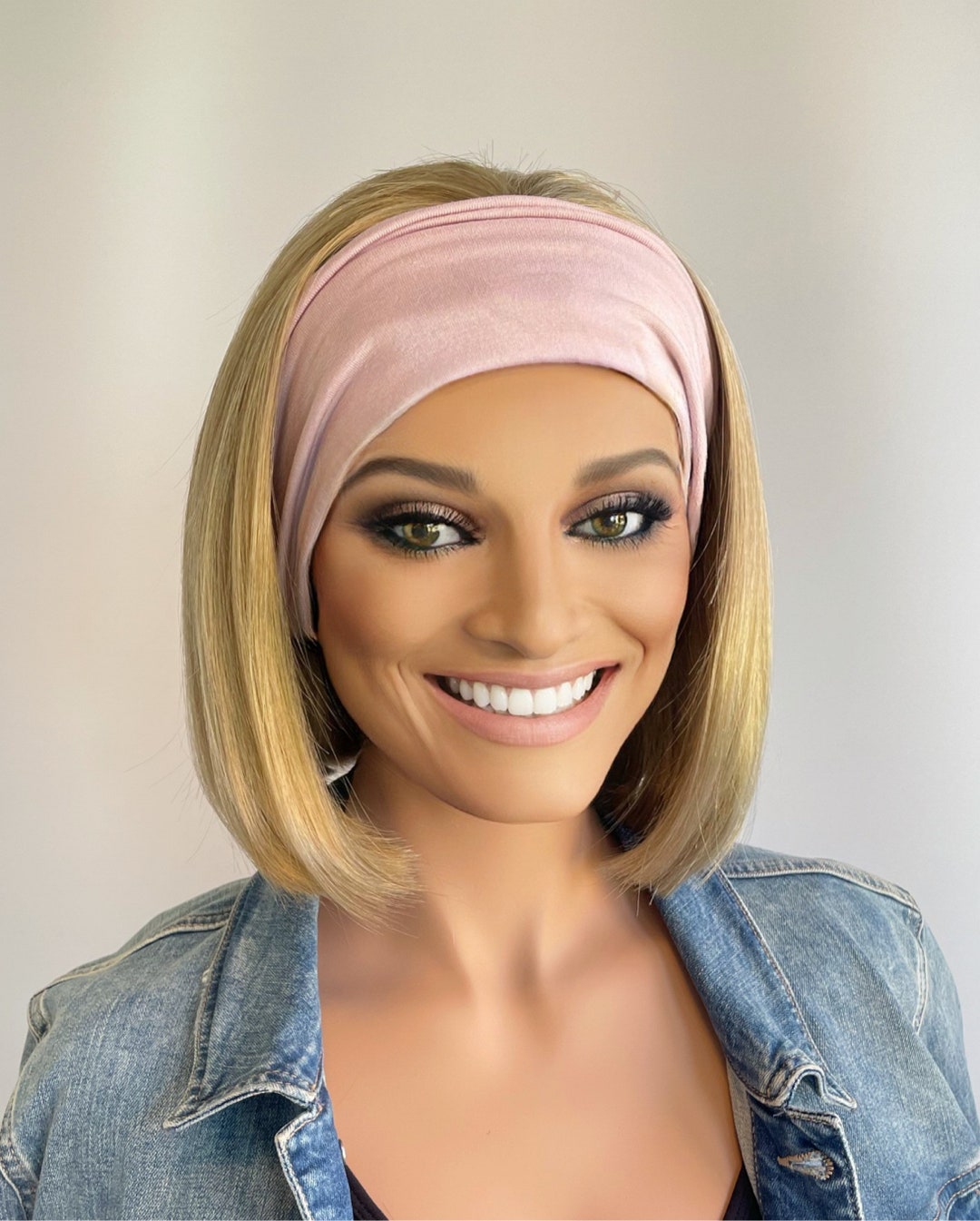 Headband Wig for Gym & Swim Champagne Blonde Mix | Ponytail Wig ...