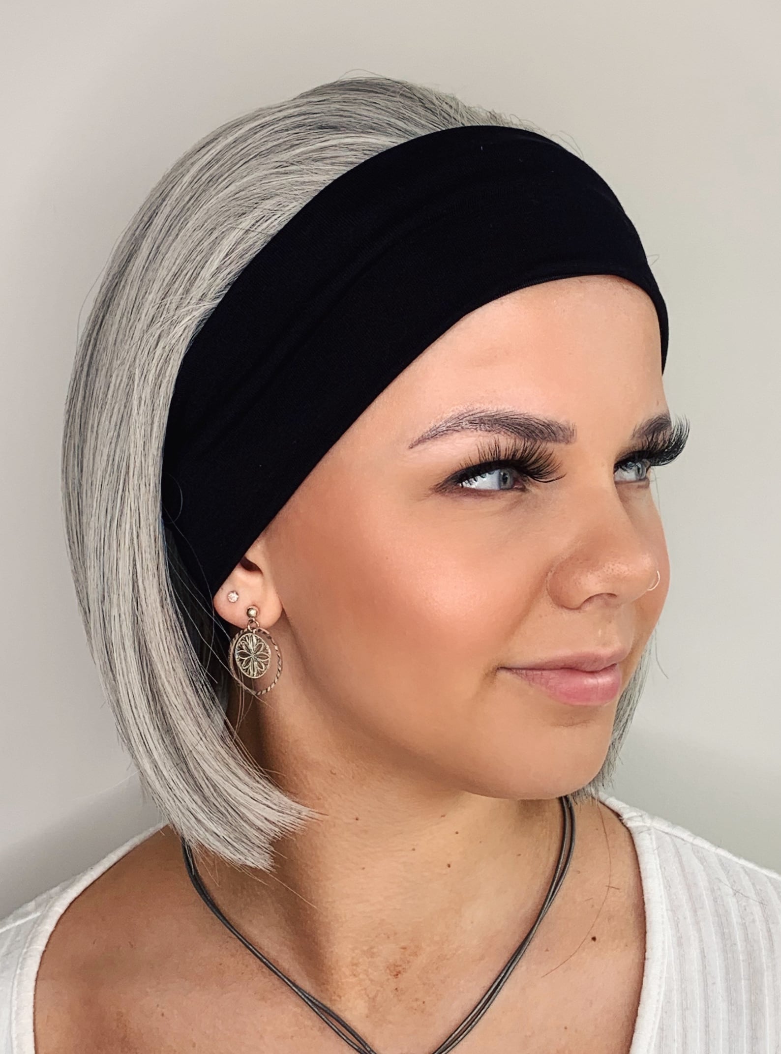 Grey Headband Wig, Gym Wig, Bandfall Wig, Sports Wig, Swim Wig - Etsy