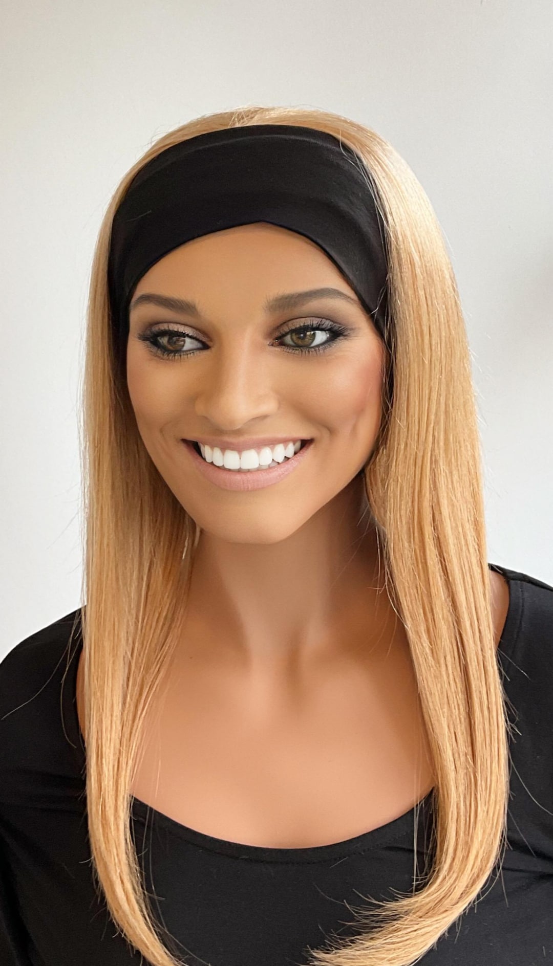 Human Hair Medium Length Headband Wig/ Sports Wig/ Headband Wig ...