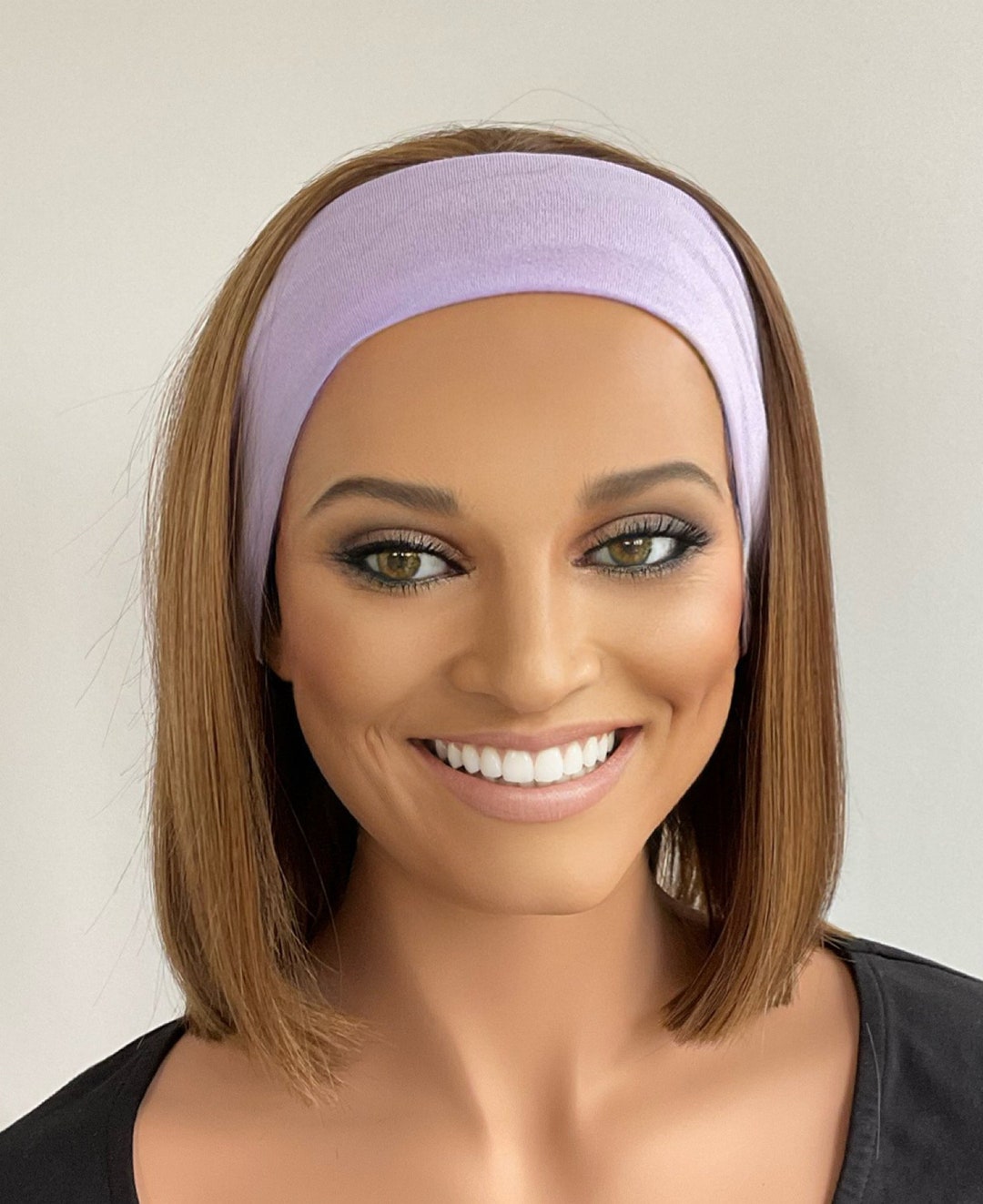 Premium Chocolate Fudge Bob Length Headband Wig/ Gym Wig/ Sports Wig ...