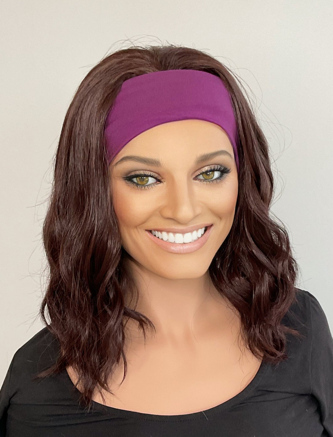 Premium Hot Chocolate Beach Wave Headband Wig/ Headband Wig/ Sports Wig ...