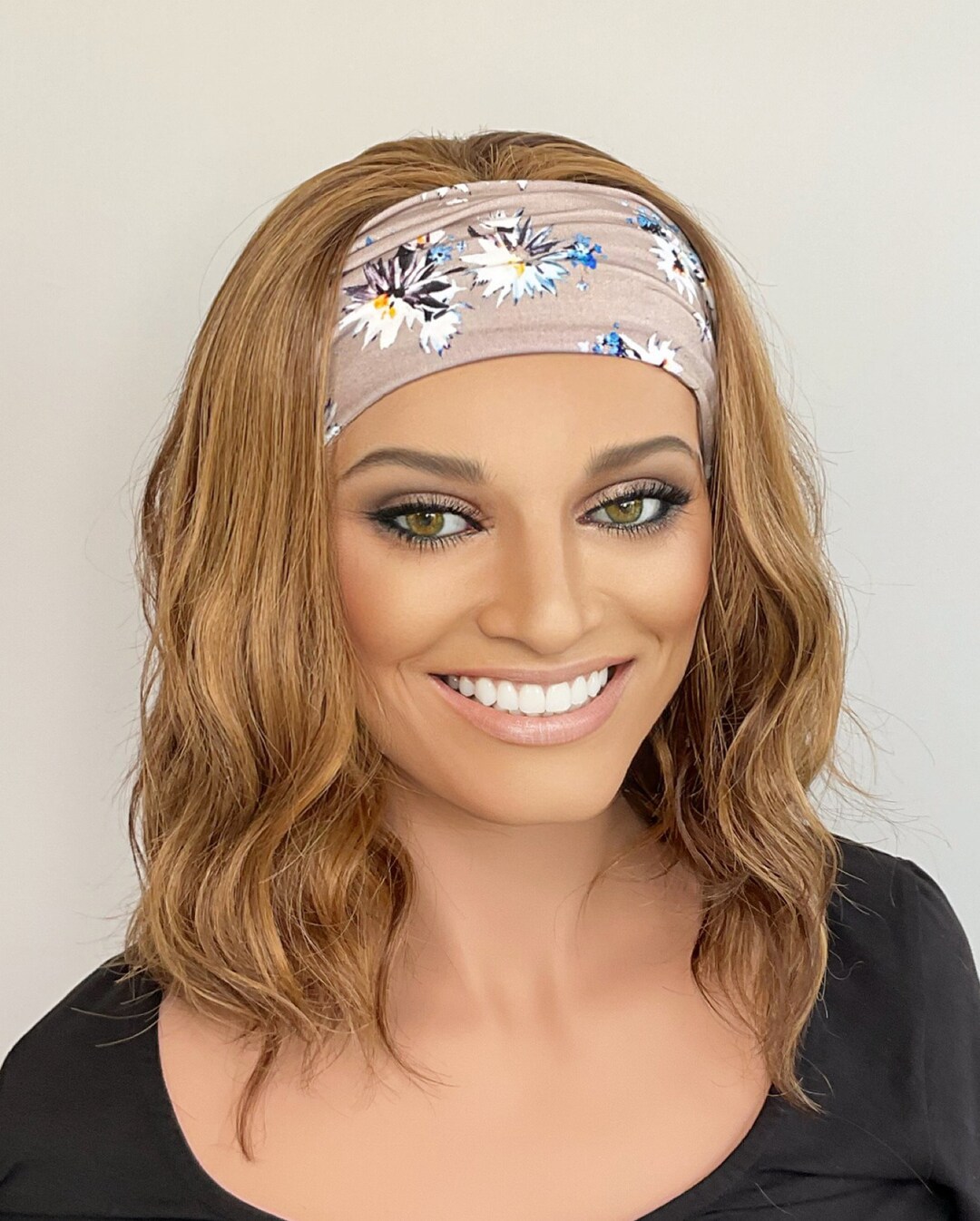 Premium Chocolate Fudge Beach Wave Headband Wig/ Headband Wig/ Sports ...