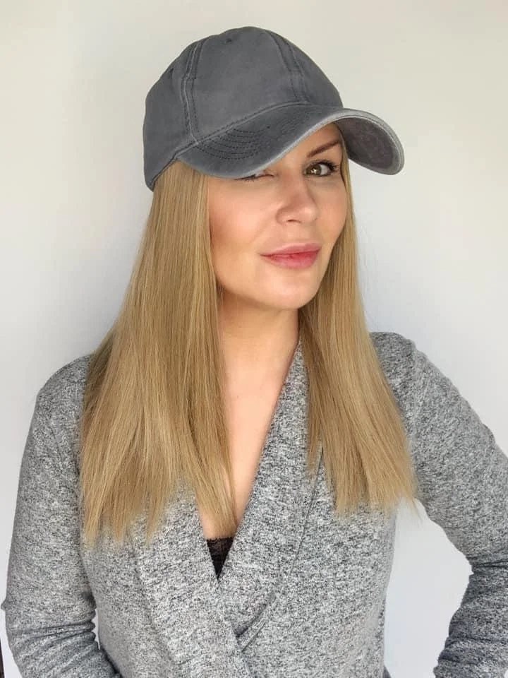 Grey Baseball Cap With Long Hair Attached - Etsy
