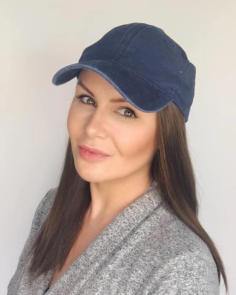 Navy Baseball Cap With Long Hair Attached - Etsy