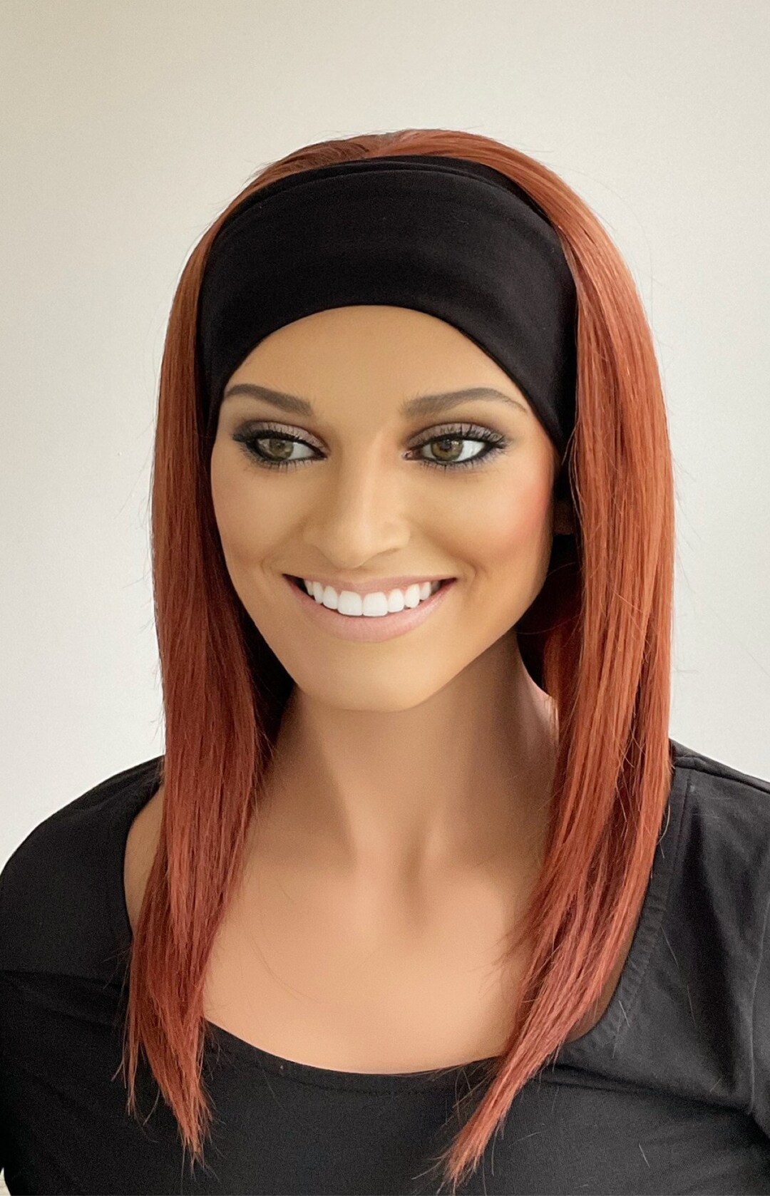 Human Hair Medium Length Headband Wig/ Sports Wig/ Headband Wig ...