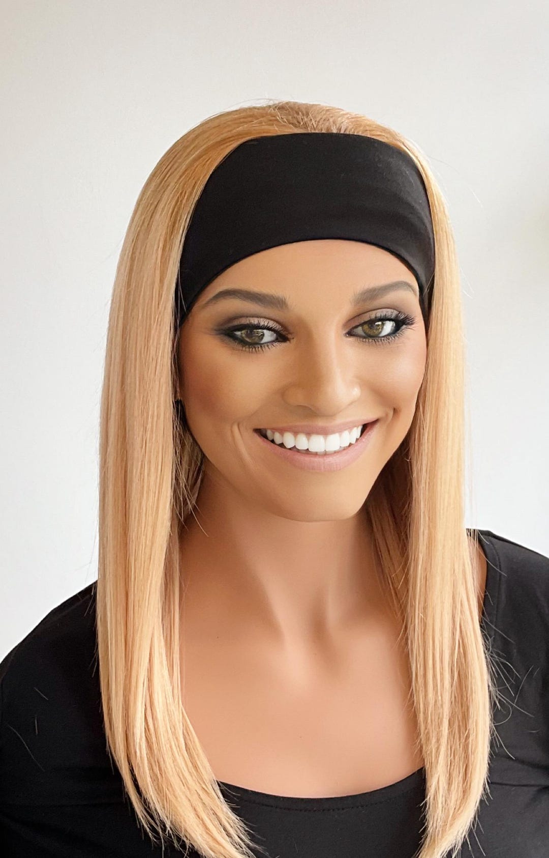 Human Hair Medium Length Headband Wig/ Sports Wig/ Headband Wig ...