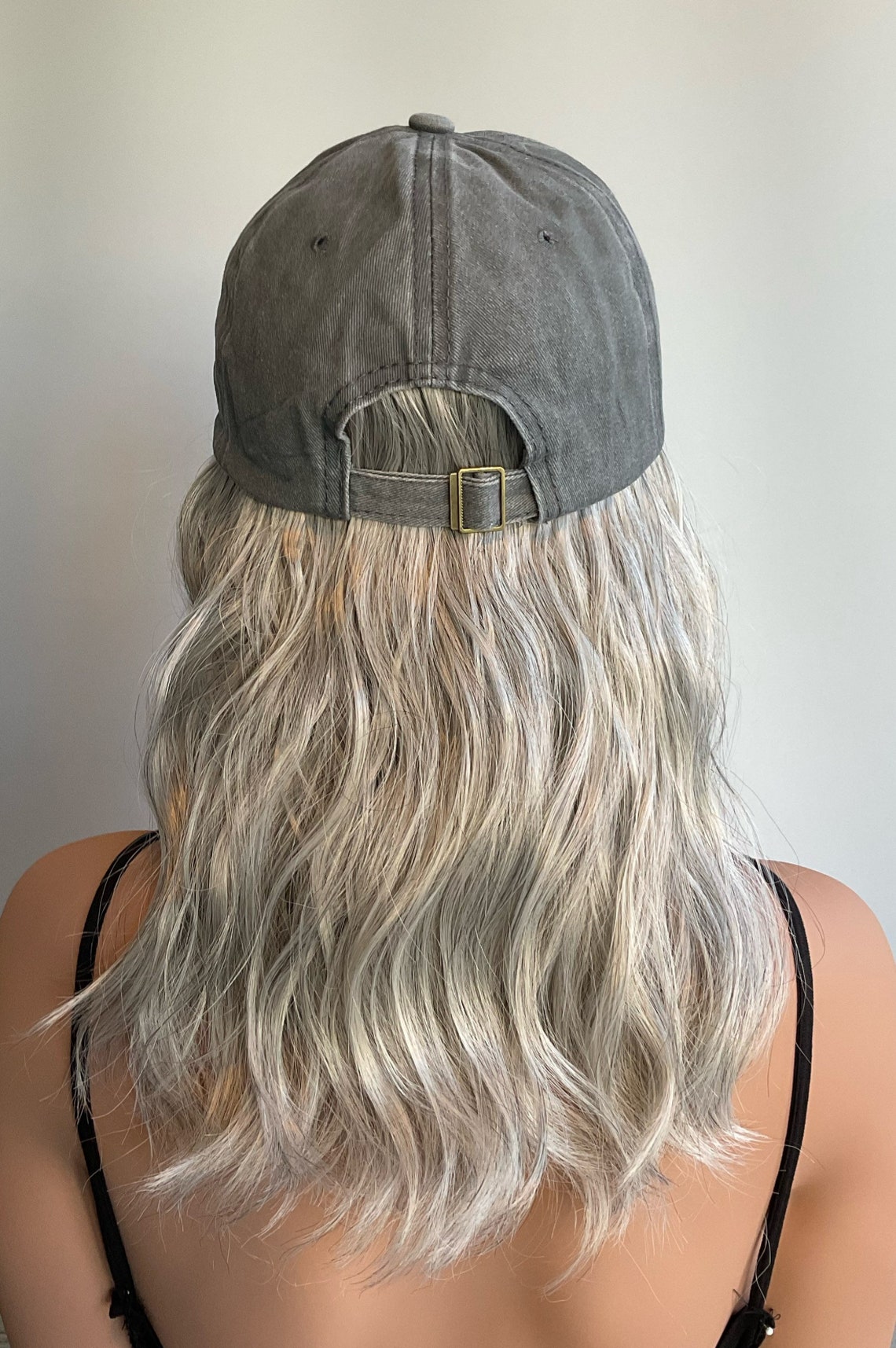 Lace Top Hair Halo With Detachable Bangs Colour Grey/ Alopecia Wig ...