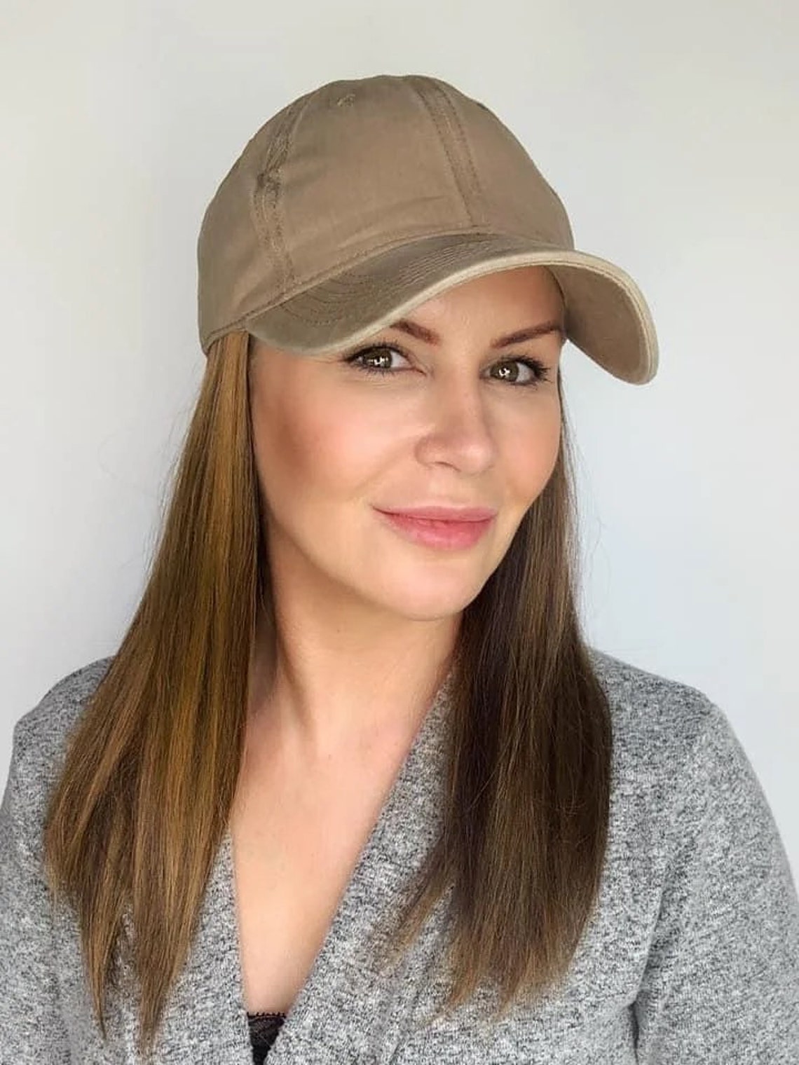 Sand Baseball Cap With Long Hair Attached - Etsy