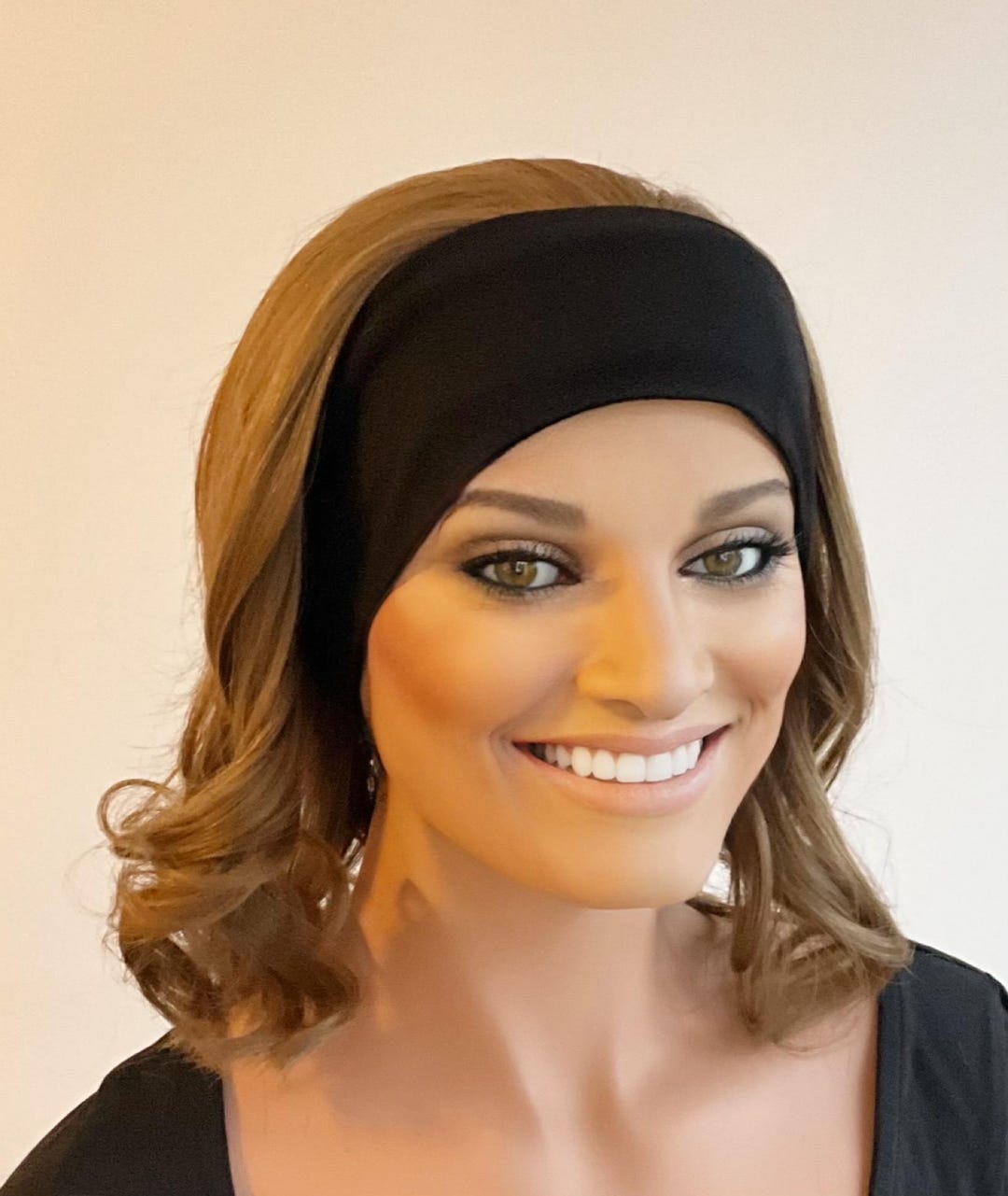 Premium Cool Light Brown Beach Wave Headband Wig/ Headband Wig/ Sports ...