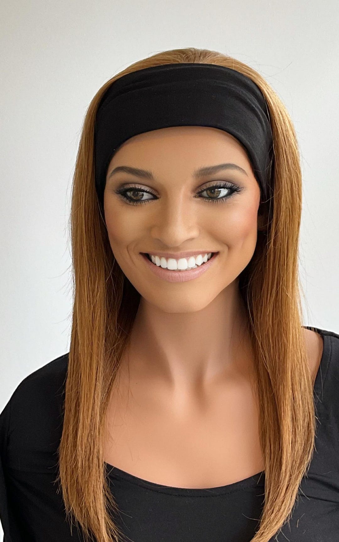 Human Hair Medium Length Headband Wig/ Sports Wig/ Headband Wig ...