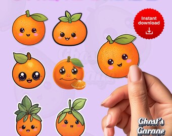 Avocado Sticker Sheet: 6 Adorable Designs, Instant Download, Print and ...