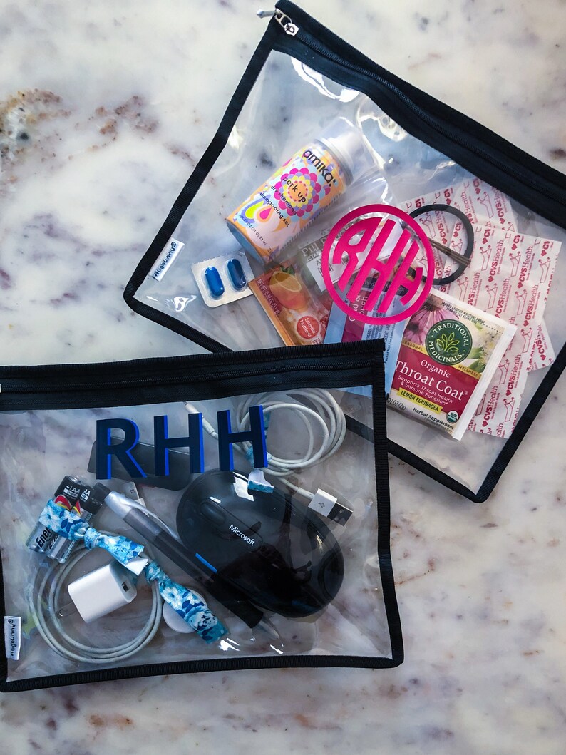 Clear bag with Monogram Monogram Makeup bag | Etsy