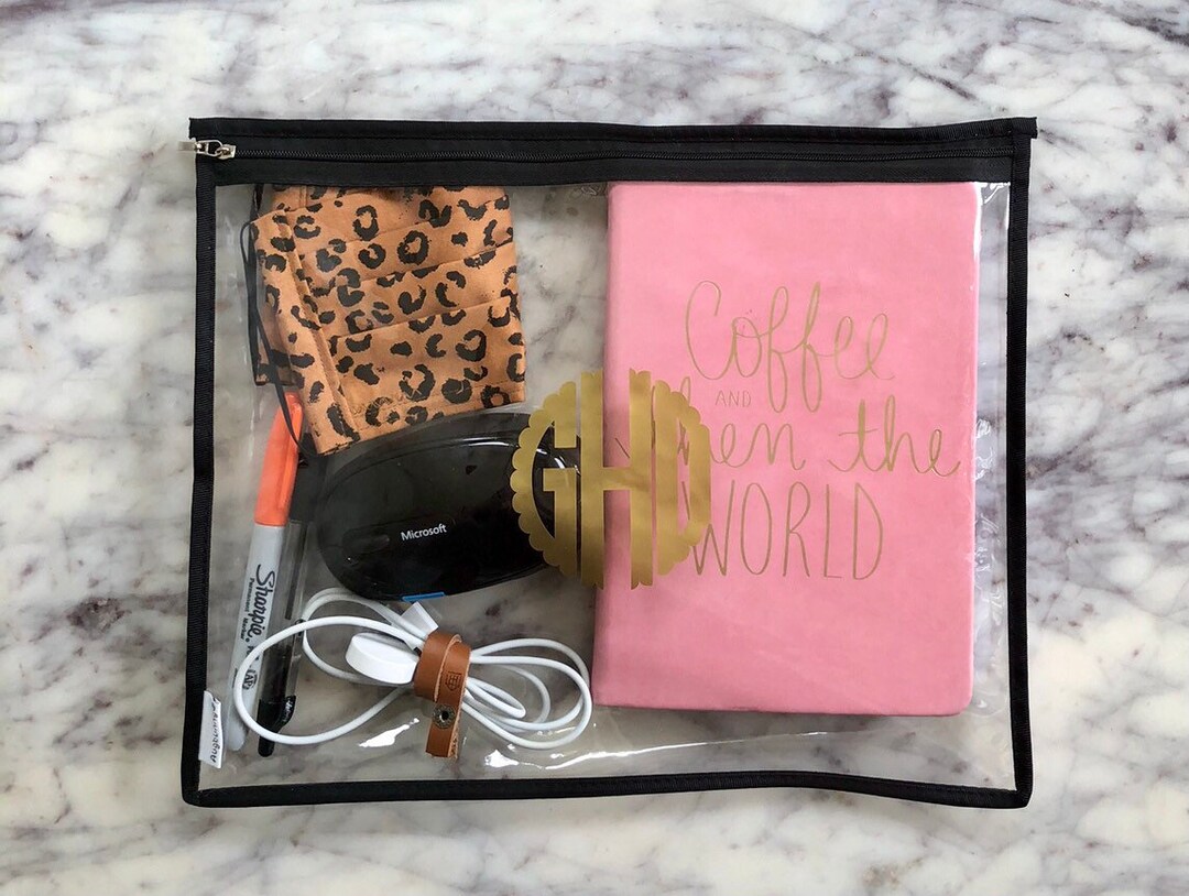 Monogram Clear Bag Large Size, Organizational Clear Bag With Monogram ...