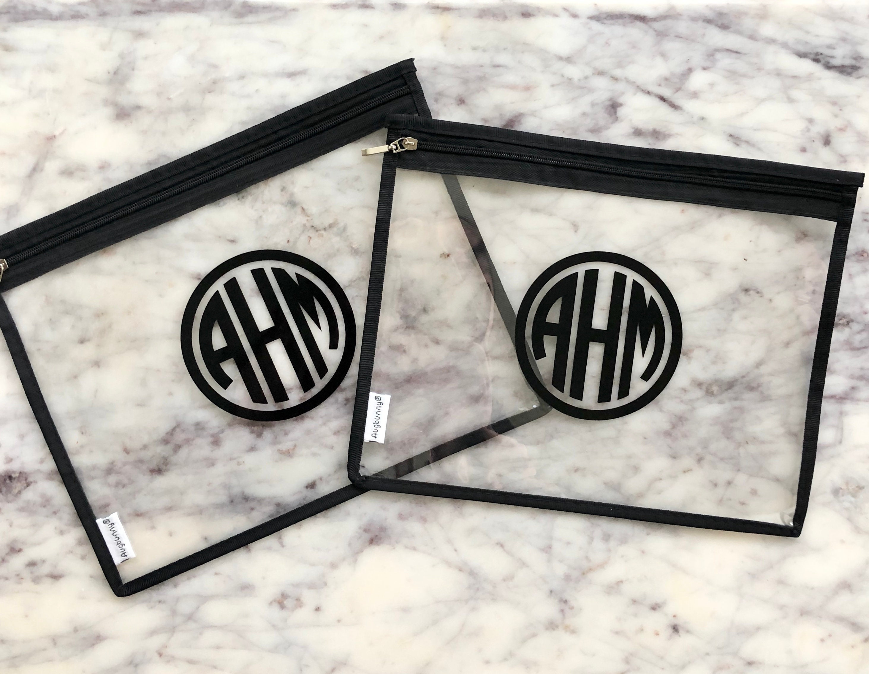 5 Pack Monogram Clear Bag Travel Kit Cosmetic Bag | Etsy