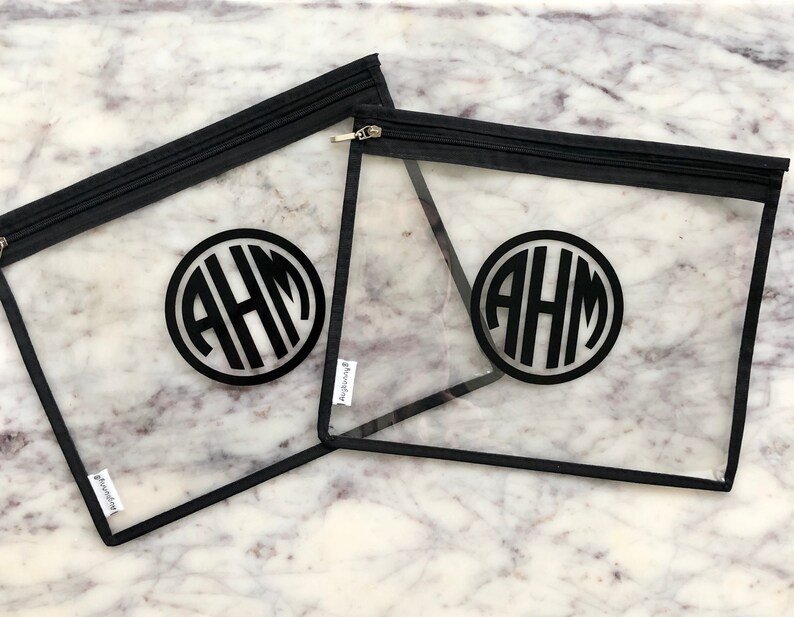 Clear bag with Monogram Monogram Makeup bag | Etsy