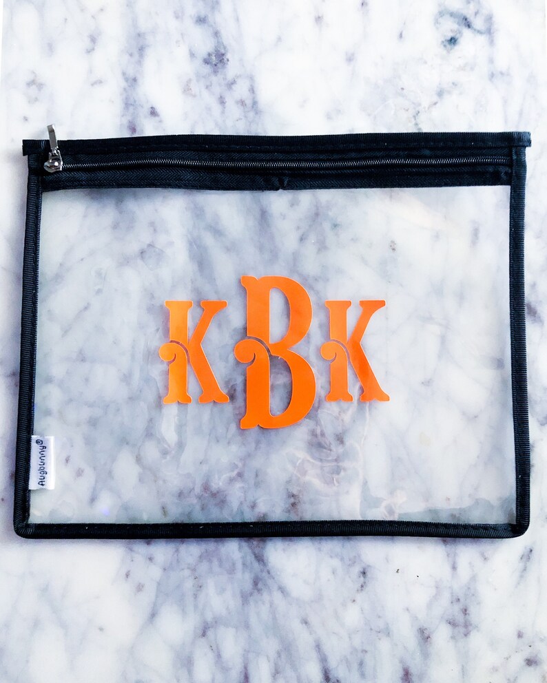 Clear bag with Monogram Monogram Makeup bag | Etsy