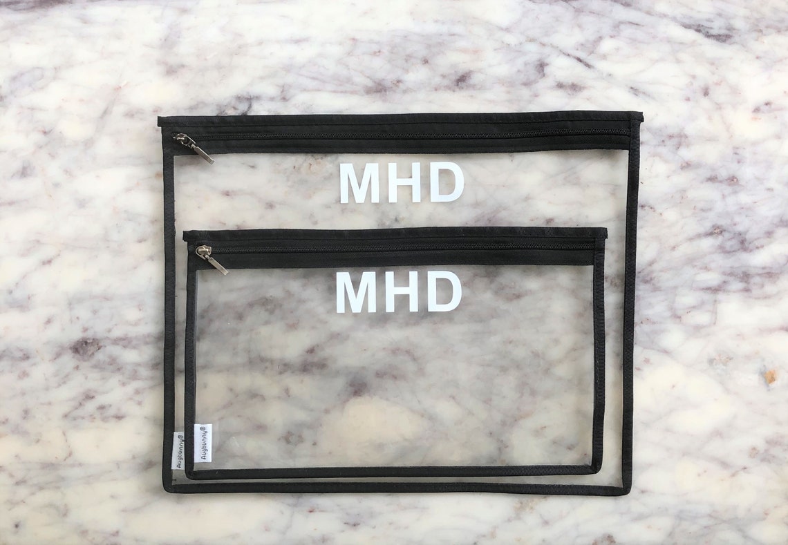 Set of 2 Monogram Clear Bags Organizational Clear Bag Set - Etsy