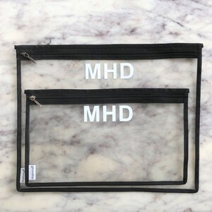 Set of 2 Monogram Clear Bags, Organizational Clear Bag Set With ...