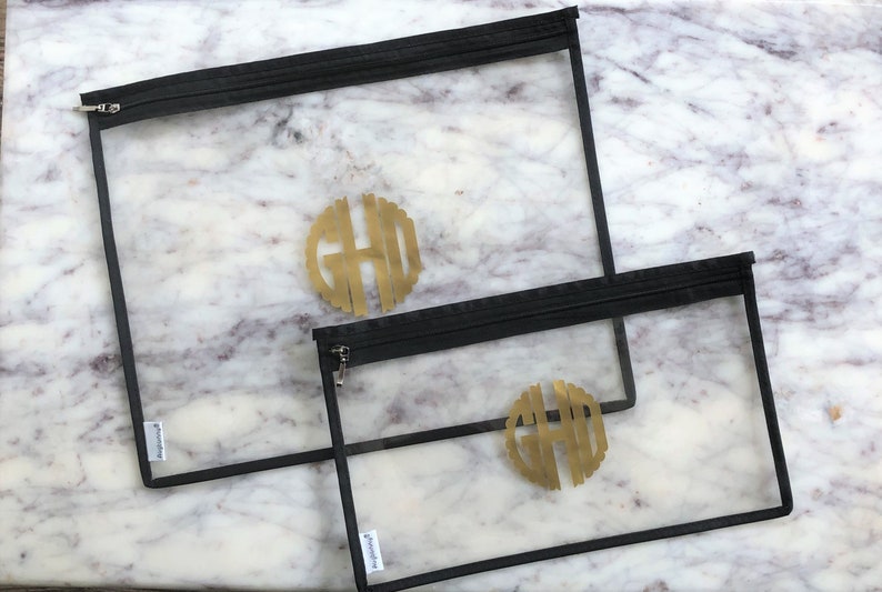 Set of 2 Monogram Clear Bags Organizational Clear Bag Set - Etsy
