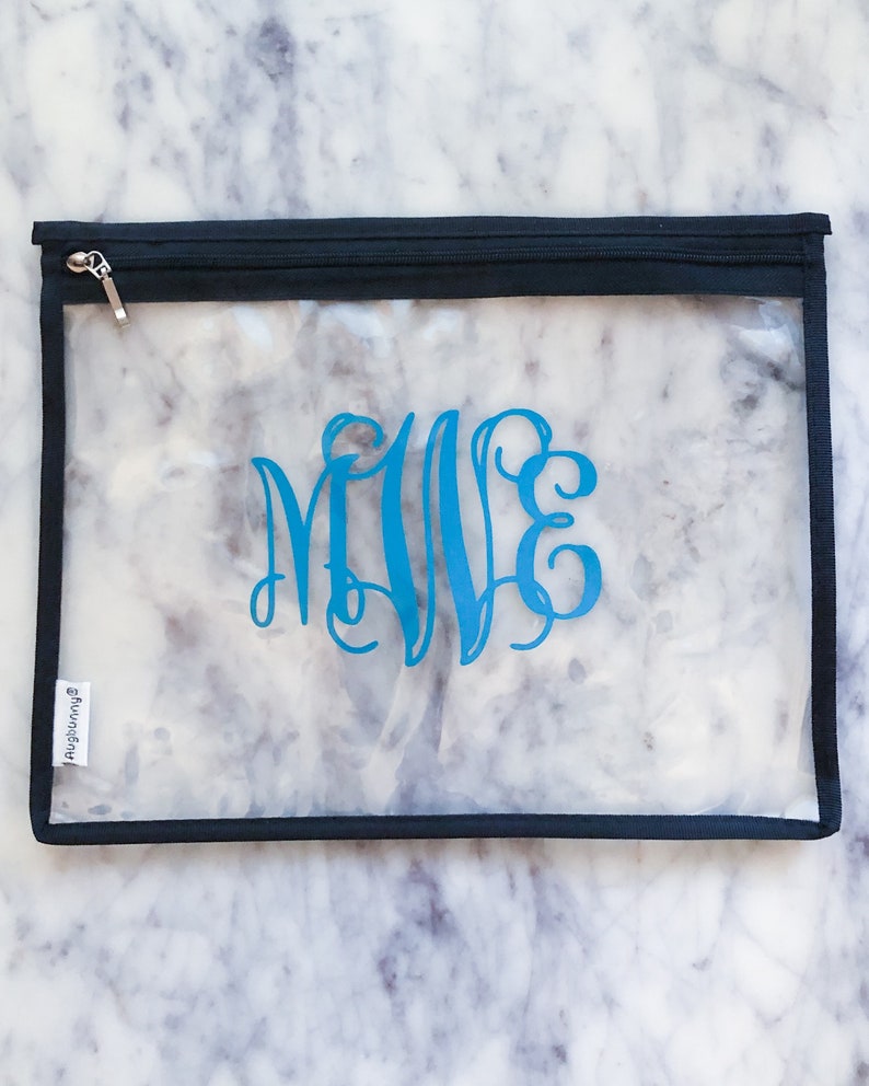 Clear bag with Monogram Monogram Makeup bag | Etsy