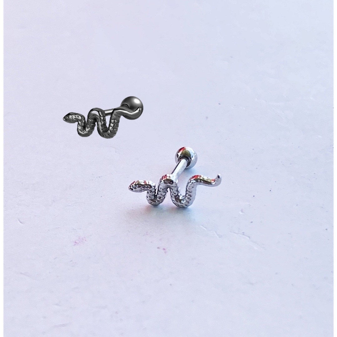 Snake Shaped Cartilage Piercing 16g Tragus Helix Conch - Etsy