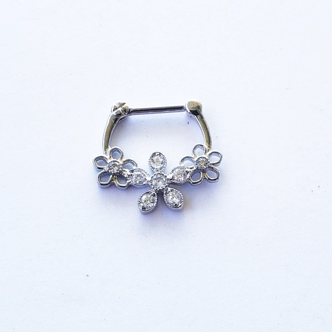 16g rose gold flower septum ring septum clicker septum jewelry | Etsy