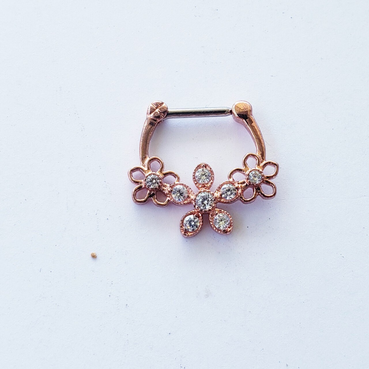 16g rose gold flower septum ring septum clicker septum jewelry | Etsy