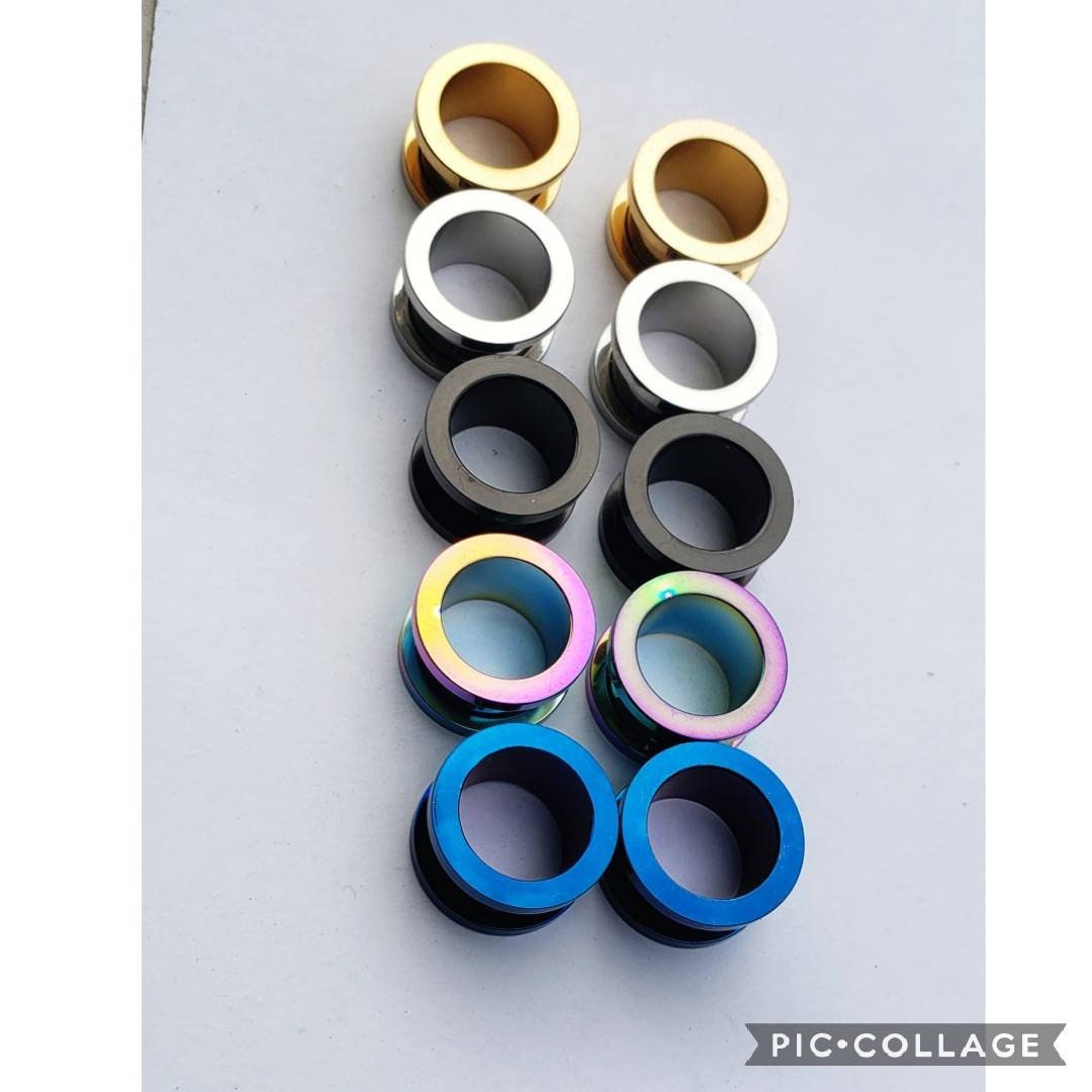 Ear Tunnels Metal Plugs Surgical Steel Ear Stretchers - Etsy