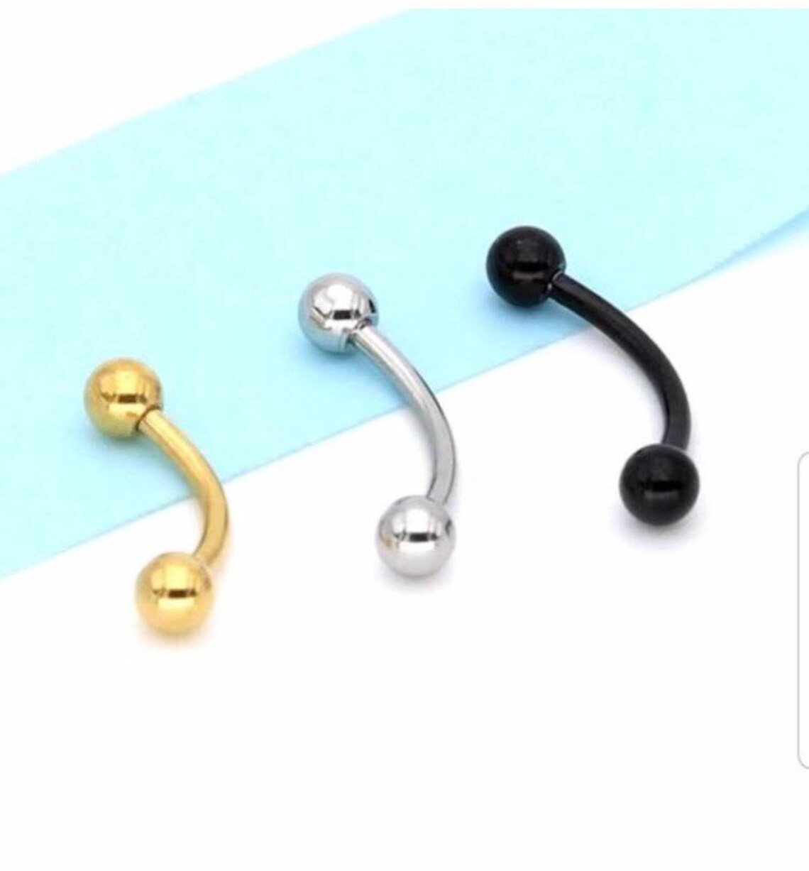 16g Colorful Banana Bars Curved Barbells Snake Eye Eyebrow - Etsy