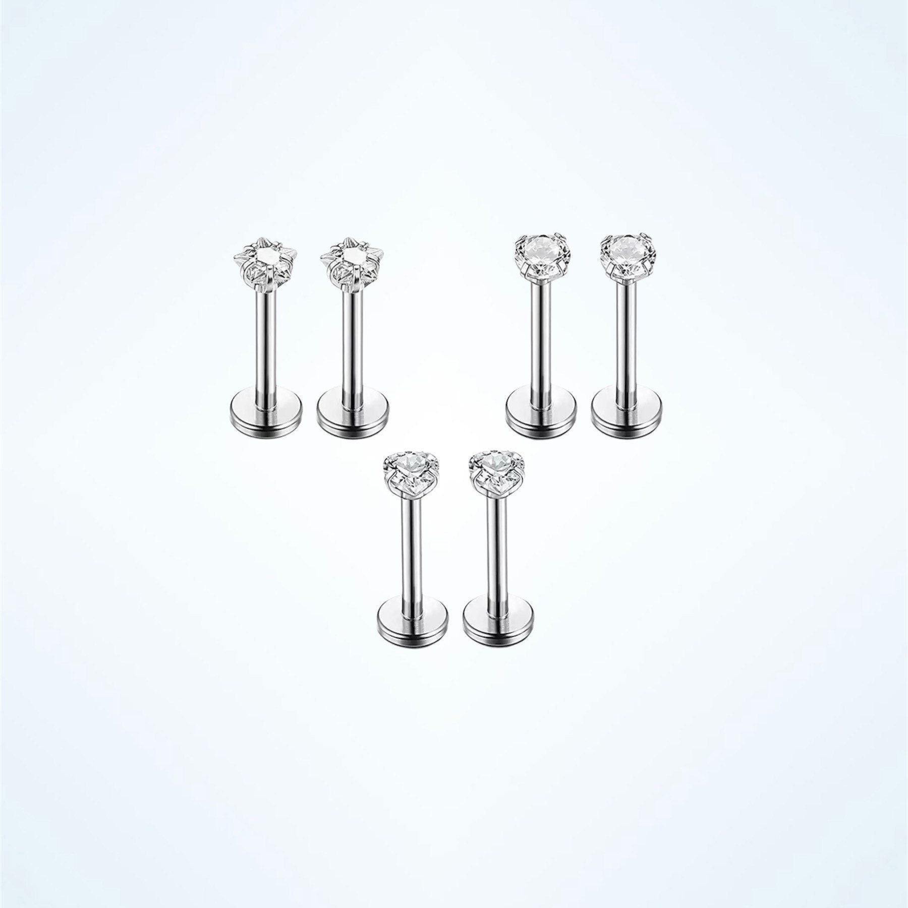 Clear Lip Piercing Stud