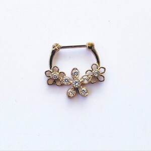 16g Rose Gold Flower Septum Ring Septum Clicker Septum Jewelry - Etsy