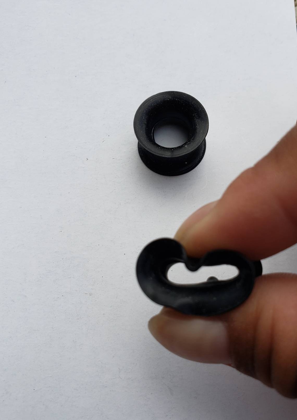 Black Silicone Plugs Squishy Tunnels Double Flared Gauges - Etsy
