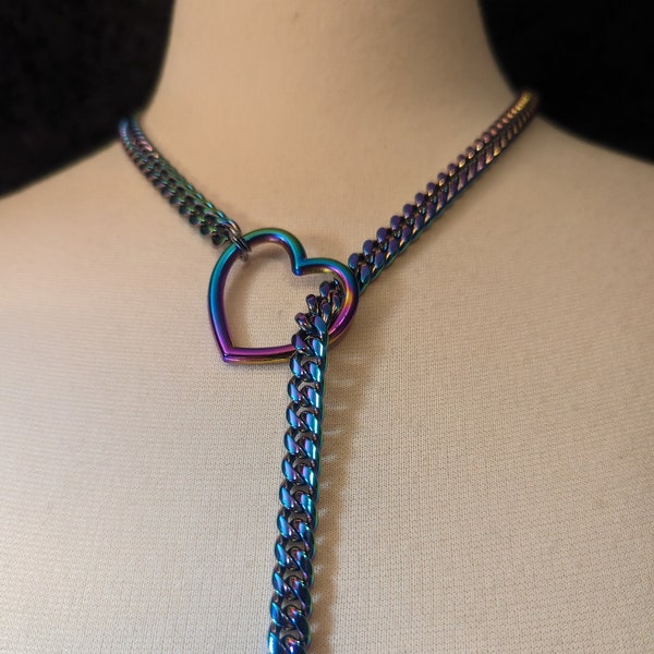 Rainbow Choker Chain - Etsy