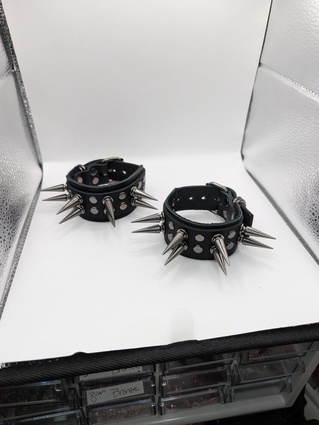 Leather Spiked Bracelets - Etsy