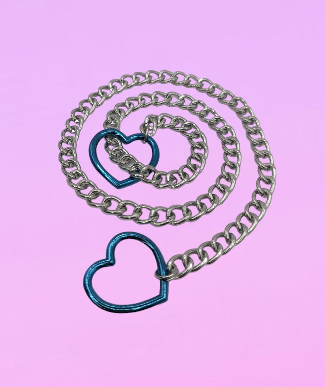 Heart Slip Chain Necklaces Blue - Etsy