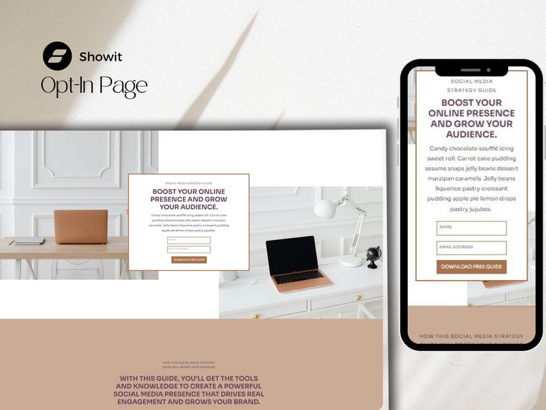 Showit Template Opt-in Page Freebie Canvas Landing Page Add On - Etsy