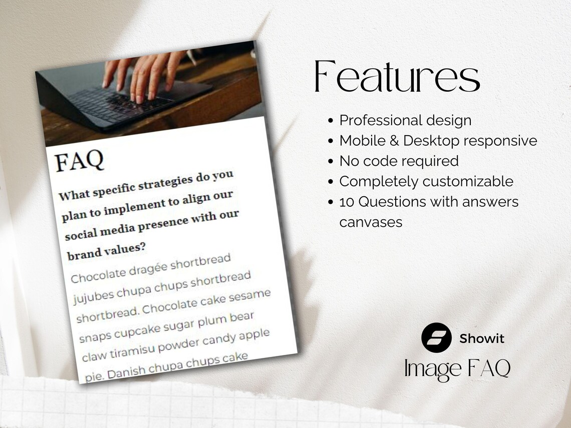 Showit FAQ Template Frequently Asked Questions Canvas Add On - Etsy