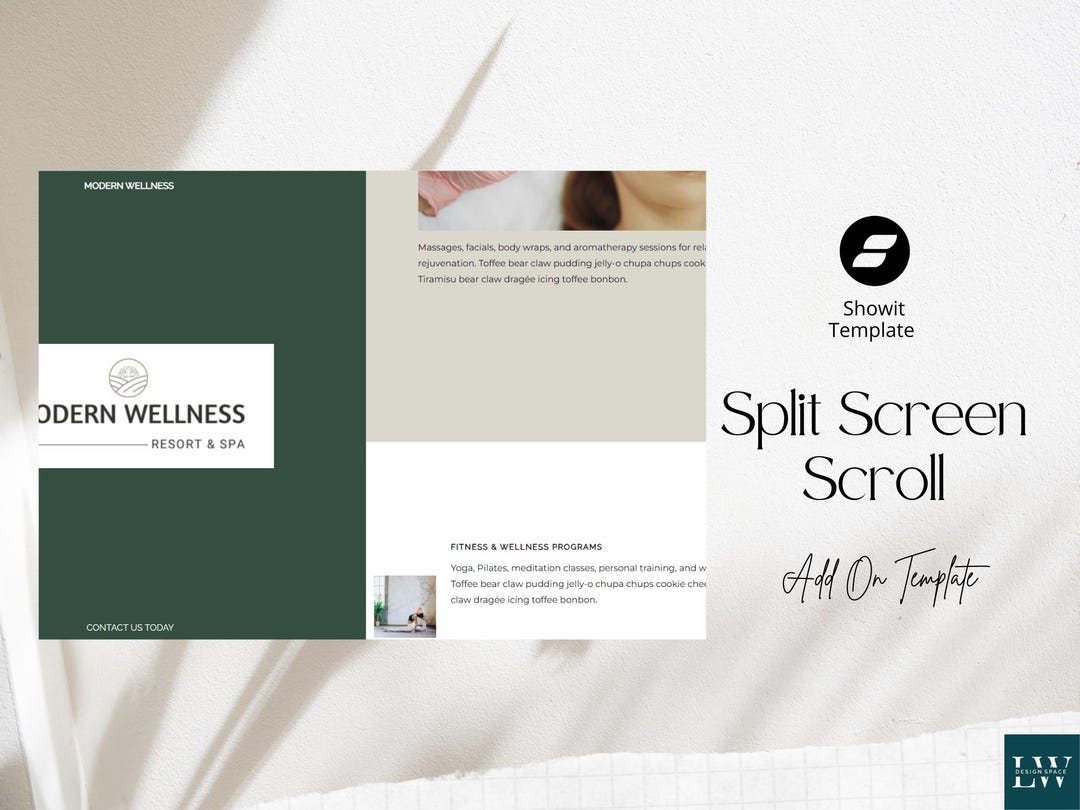 Split Screen Showit Template: Scrolling Canvas Web Design for Creative ...