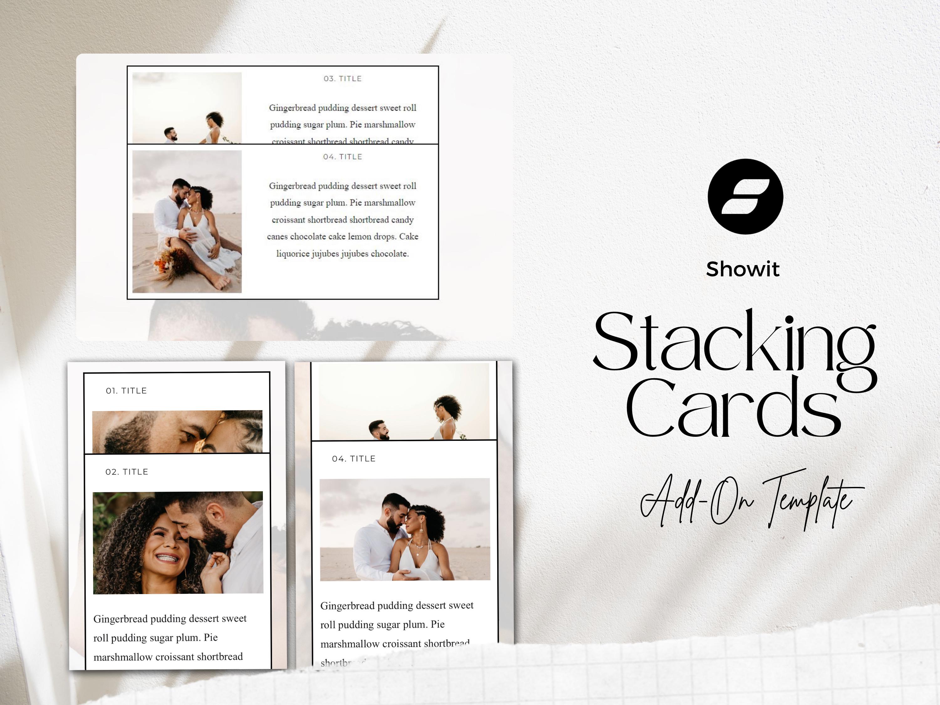 Showit Template Add on Template Stacking Cards Scrolling Canvas - Etsy