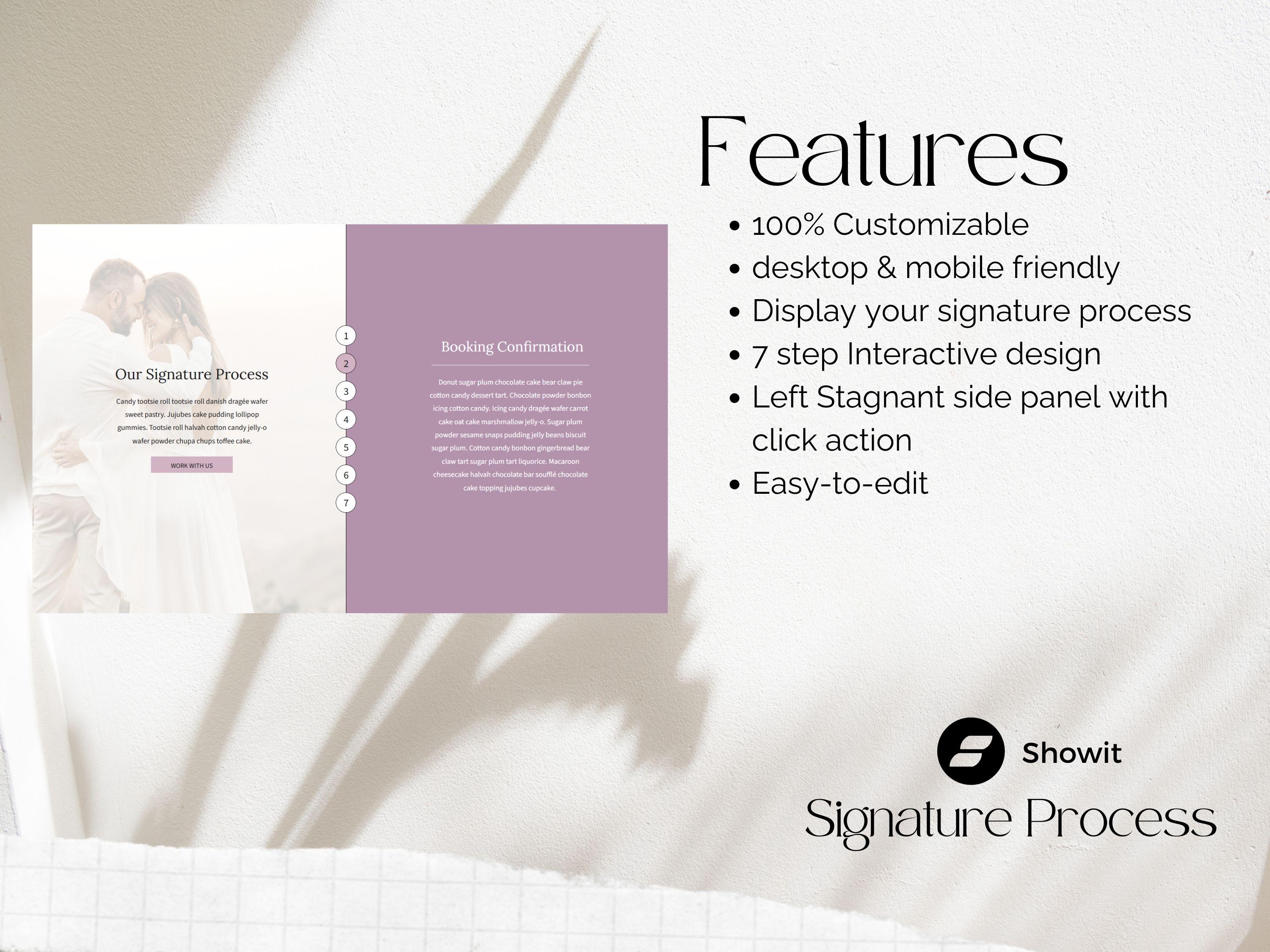 Showit Template: 7-step Signature Process, Customizable (addon Template ...