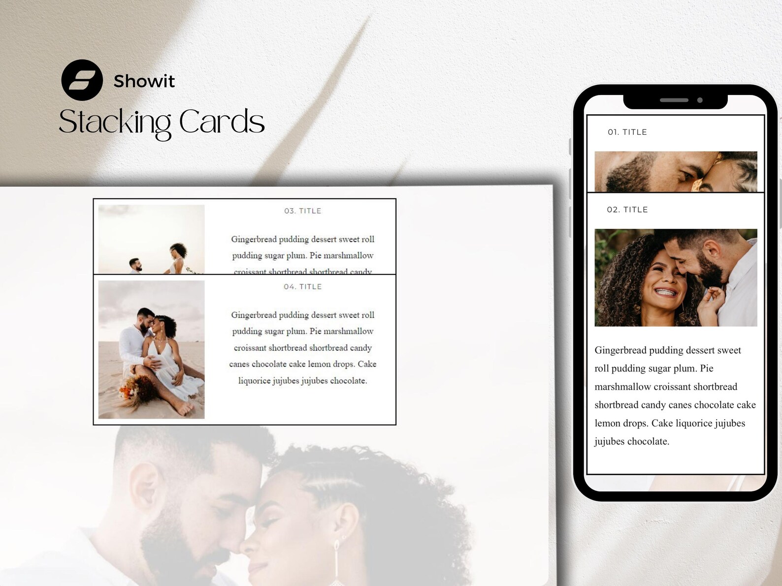 Showit Template Add on Template Stacking Cards Scrolling Canvas - Etsy