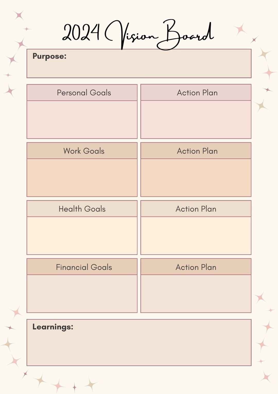 2024 VISION BOARD PLANNER! Cheap and Easy Download! Manifest Your Goals ...