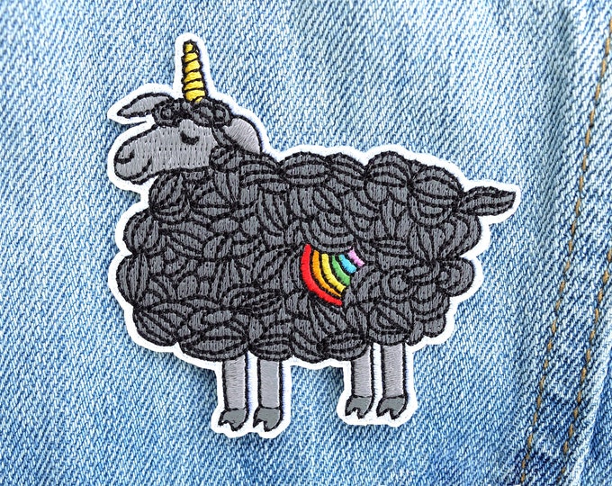 Black Sheep Patch Embroidered Patch Iron on Patch Unicorn - Etsy