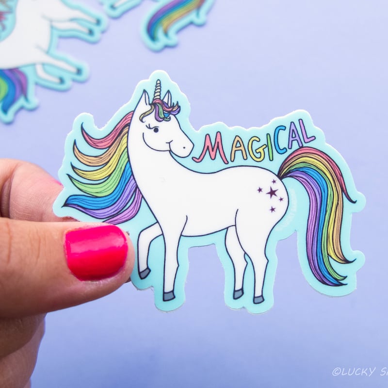Unicorn Vinyl Sticker - Etsy