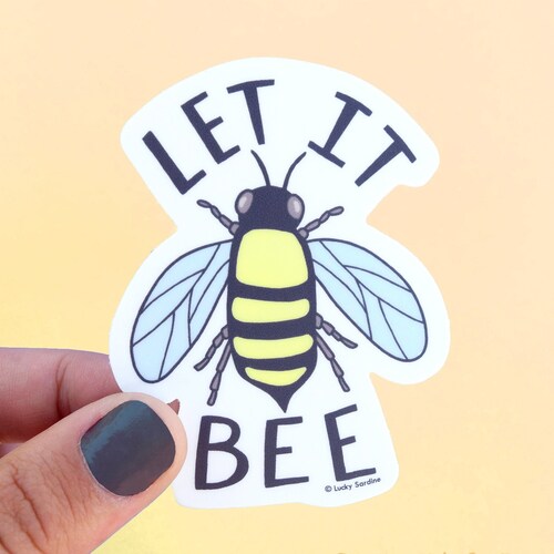Bee Vinyl Sticker Let It Be Sticker Let It Bee Bee Sticker | Etsy