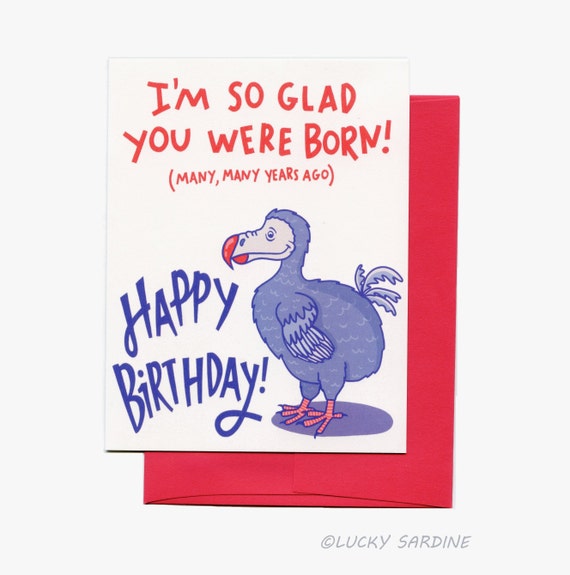 Dodo Bird Birthday Card Funny Dodo Bird card Funny Happy | Etsy