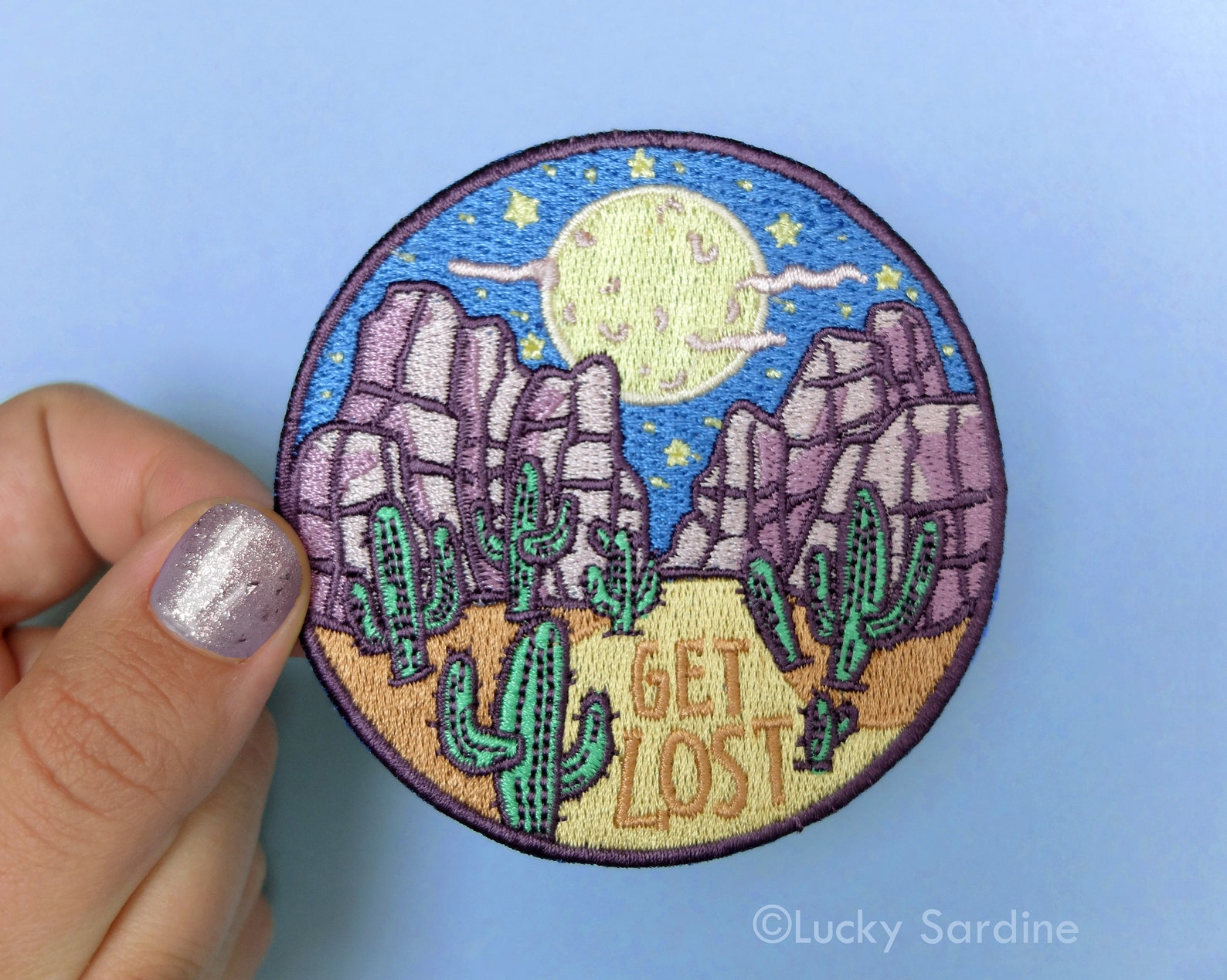 Desert Embroidered Patch Get Lost Patch Desert Patch Cactus - Etsy