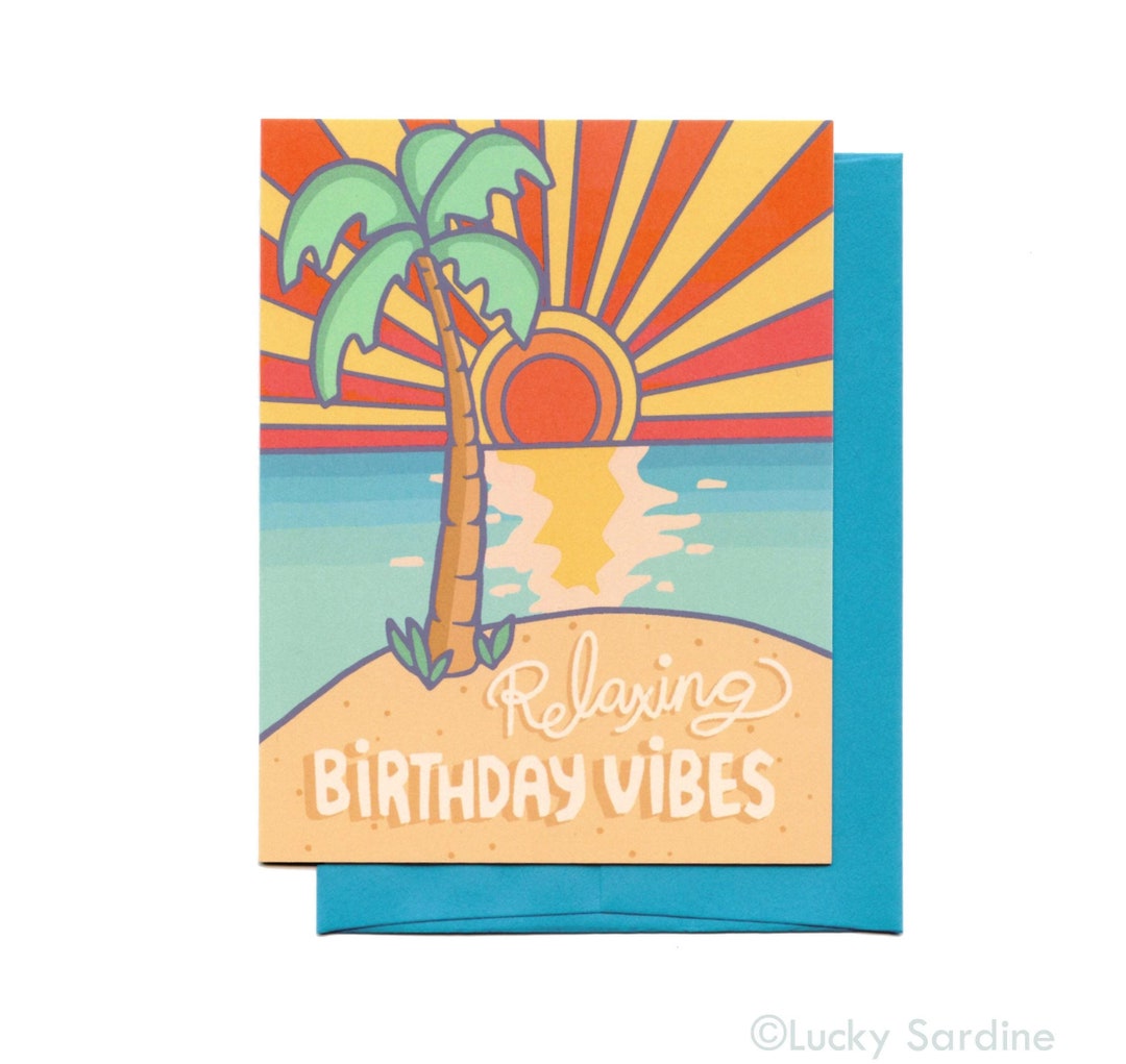 Ocean Birthday Card, Sunset Birthday Card, Relax Birthday Card - Etsy